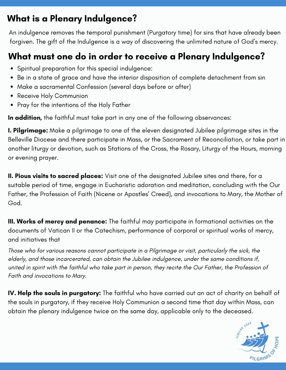 WHAT IS AN INDULGENCE?